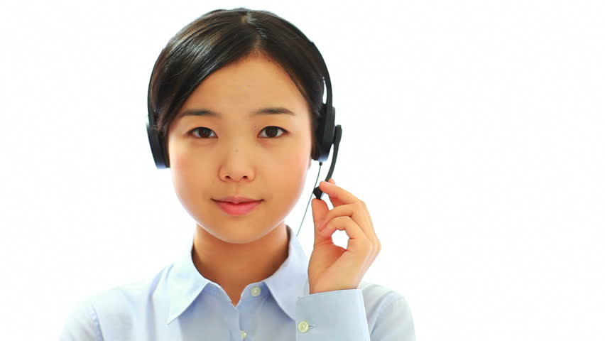 pretty customer service talking on phone Stock Footage Video (100% ...