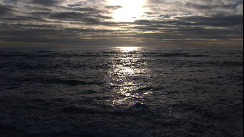 wide shot sun reflecting off ocean's Stock Footage Video (100% Royalty ...
