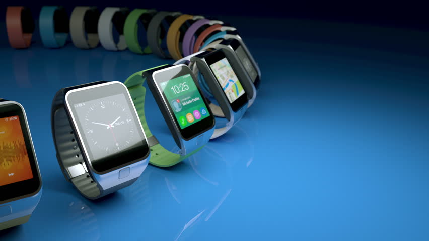 seamlessly looping animation multiple smart watches Stock Footage Video ...