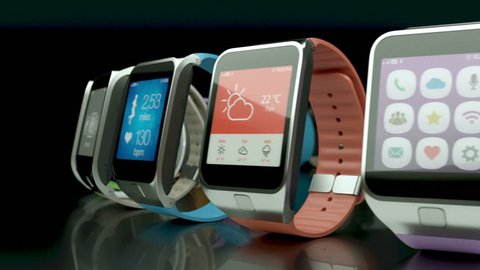 Seamlessly Looping Animation Multiple Smart Watches Stock Footage Video ...