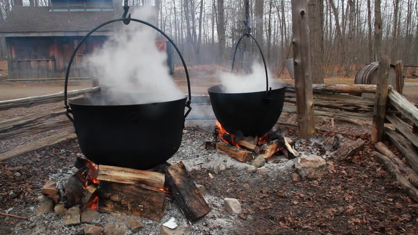 Kettles at Maple Syrup Shack Stock Footage Video (100% Royalty-free ...