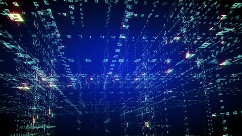 binary data moving all directions creating Stock Footage Video (100% ...