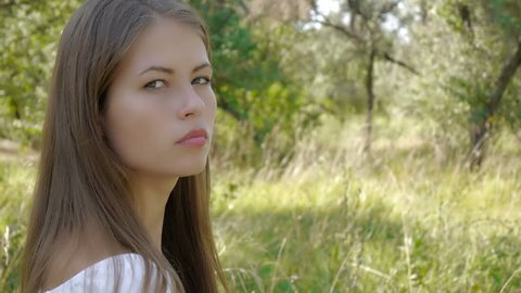 Girls Long Hair Flirting Slow Motion Stock Footage Video (100% Royalty ...