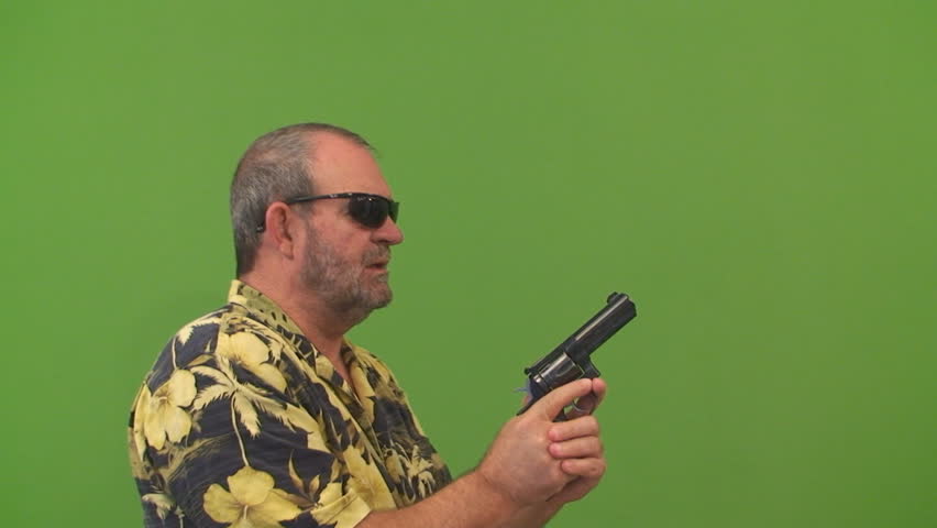 Man Gun Aiming Left Right Center Stock Footage Video (100% Royalty-free ...