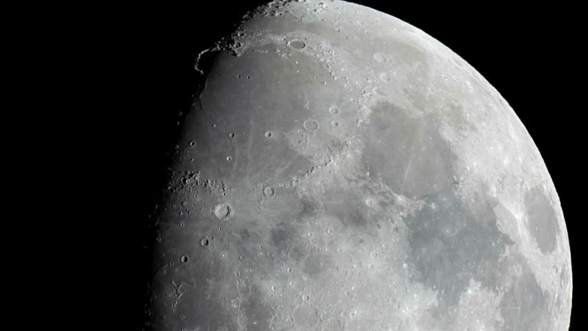 moon crater shadows shown through 1000mm Stock Footage Video (100% ...