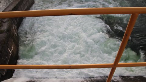Waterfall Railing Dam Reservoir Dam Stock Footage Video (100% Royalty ...