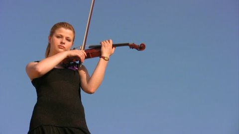 Beautiful Woman Walk Arround Spinning Windmill Stock Footage Video (100 ...