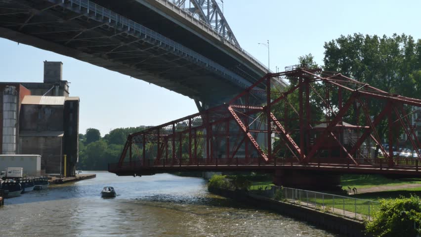 A Draw Bridge Swings Closed Stock Footage Video (100% Royalty-free ...