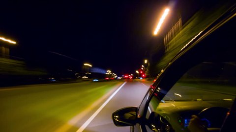 Night Road Side View 4k Timelapse Stock Footage Video (100% Royalty ...