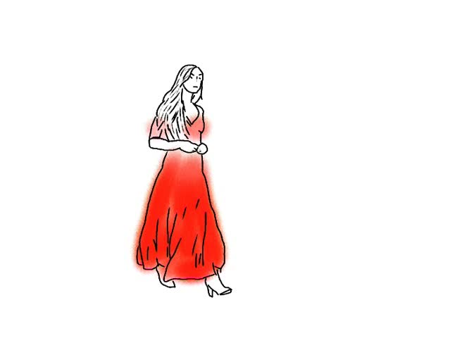 2d animation girl red dress walking Stock Footage Video (100% Royalty ...