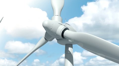 Animation Rotation Windmill Turbines Clean Energy Stock Footage Video ...