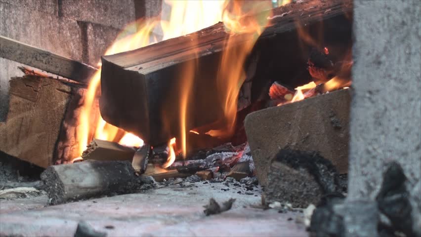 Fire Inside the Fire Pit Stock Footage Video (100% Royalty-free ...