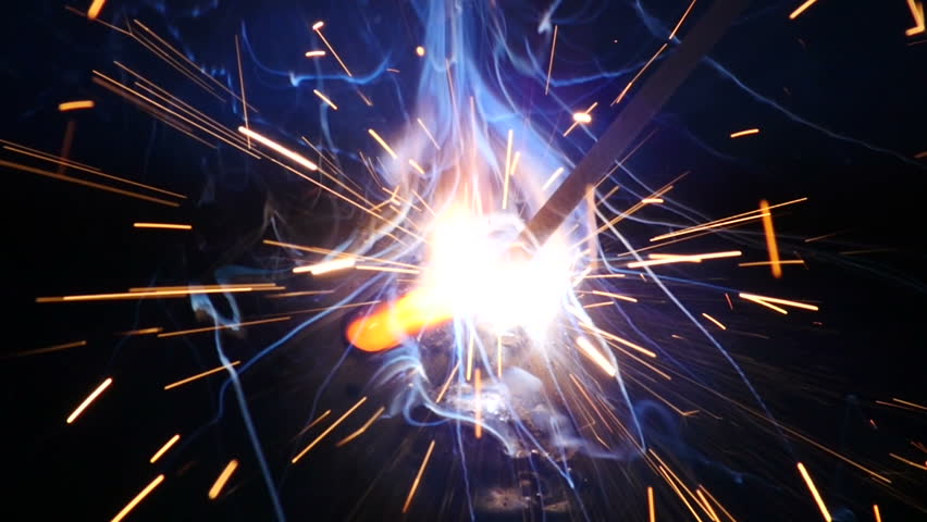 bright welding sparks closeup slow motion Stock Footage Video (100% ...