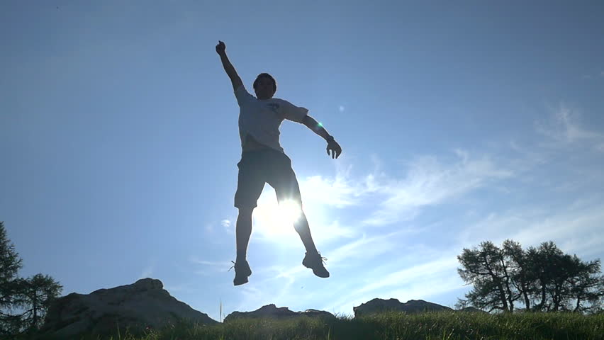 Slow Motion: Young Man Jumping Stock Footage Video (100% Royalty-free ...