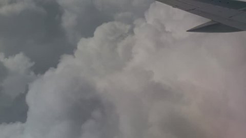 Airplane Flying Into Clouds View Through Stock Footage Video (100% ...