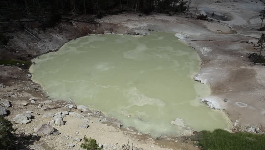 Sulphur Caldron, Yellowstone National Park, Stock Footage Video (100% ...