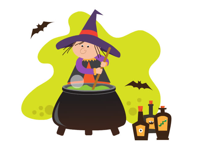 Witch Mixing Potion - Cute Stock Footage Video (100% Royalty-free ...