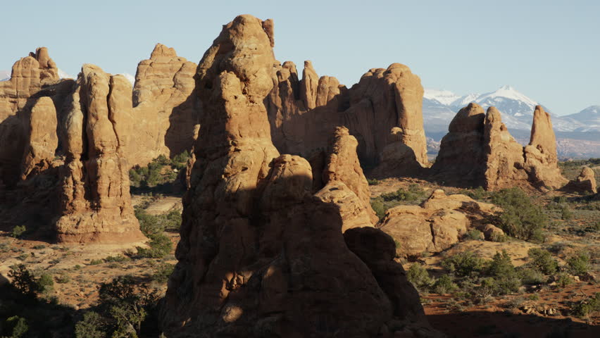 wide panning shot rock formations national Stock Footage Video (100% ...