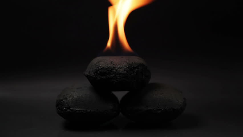 Setting Charcoal Briquette On Fire Stock Footage Video (100% Royalty ...