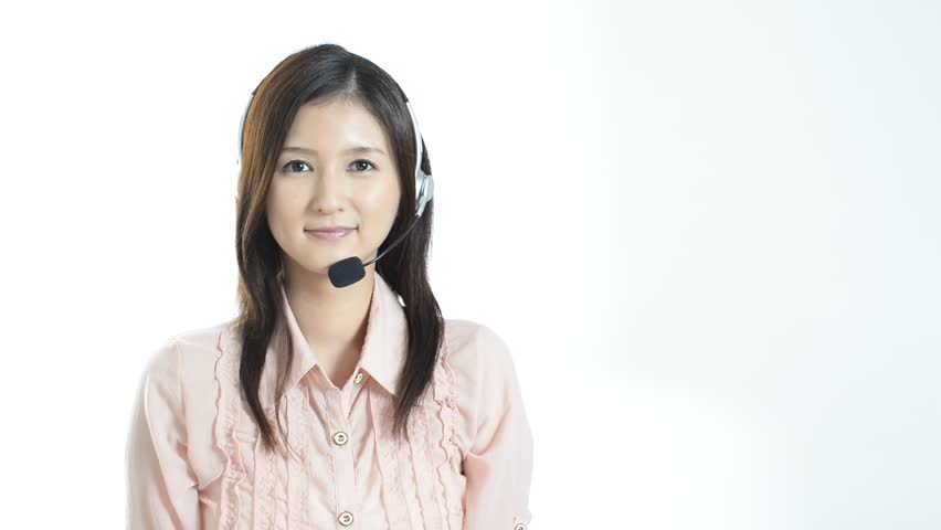 pretty customer service talking on phone Stock Footage Video (100% ...