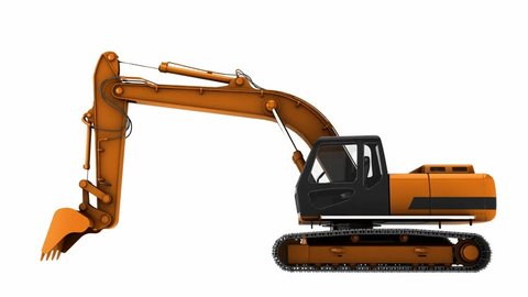 2d animation construction digger mechanical excavator Stock Footage ...