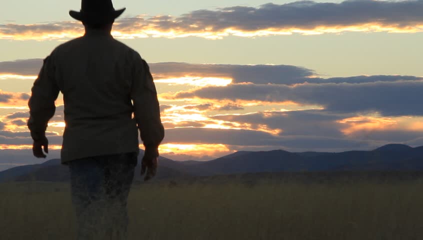 rancher surveys his ranch sunset Stock Footage Video (100% Royalty-free ...