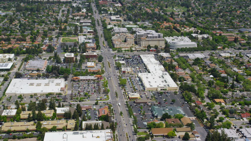 aerial view silicon valley area california Stock Footage Video (100% ...