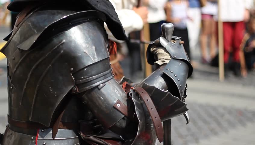 heavy armored knight black steel armor Stock Footage Video (100% ...