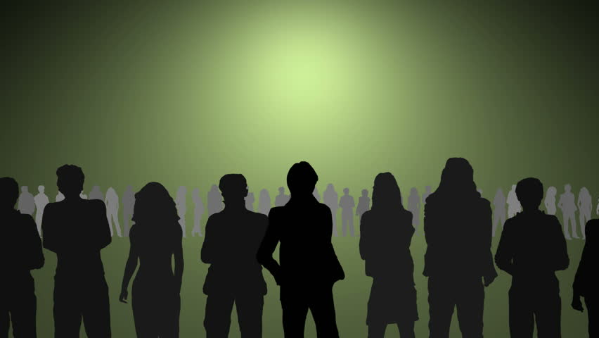 Animation of Crowds Silhouette (loopable) Stock Footage Video (100% ...