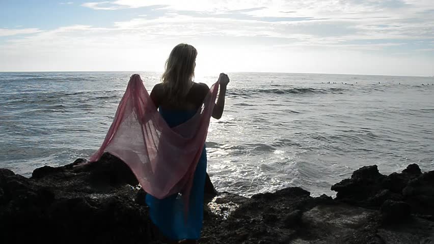 woman expressing freedom spirit beachfreedom spiritwoman Stock Footage ...