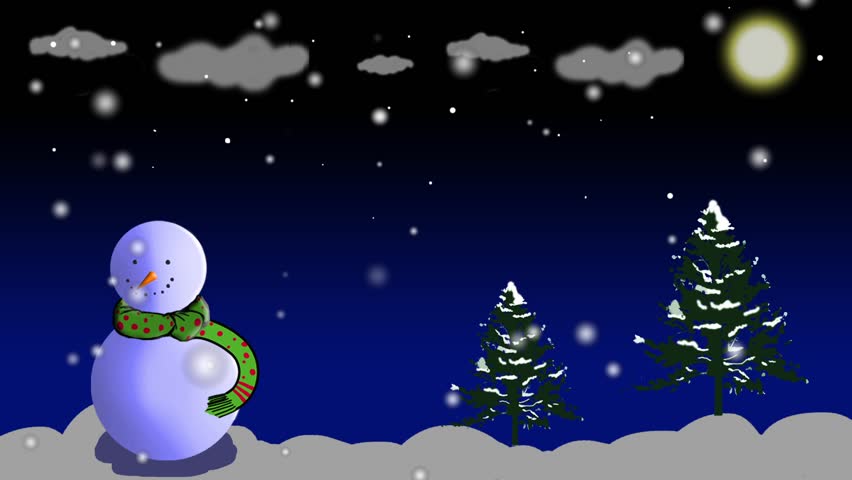 Snowman in Snow Storm Night Stock Footage Video (100% Royalty-free ...