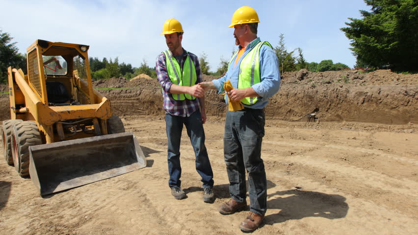 Construction Workers Meeting and Talking Stock Footage Video (100% ...