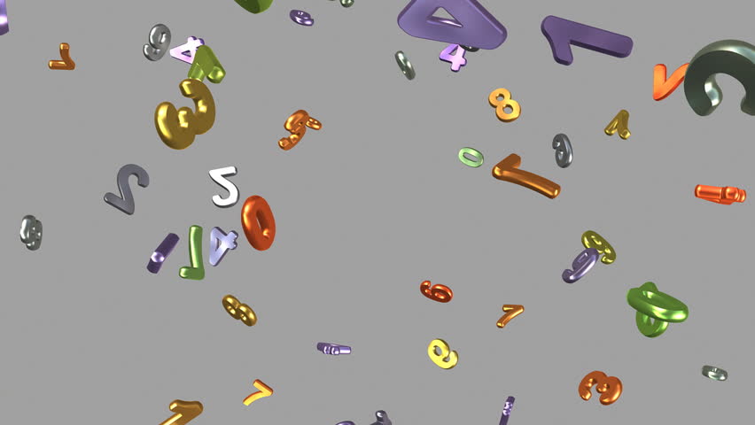 Falling Colored Numbers with Alpha Stock Footage Video (100% Royalty ...