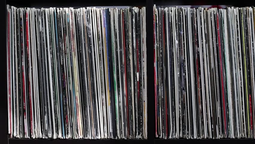 Stack of Old Vinyl Records. Stock Footage Video (100% Royalty-free ...