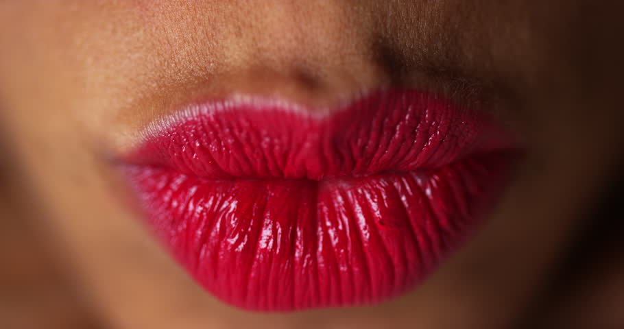 closeup woman pressing lips together Stock Footage Video (100% Royalty ...