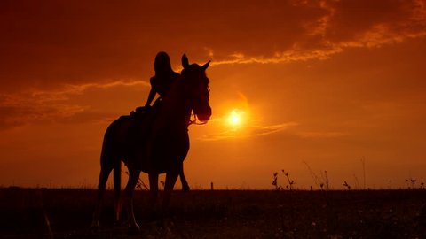 young girl red dress riding black Stock Footage Video (100% Royalty ...