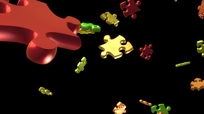 falling colored puzzle pieces Stock Footage Video (100% Royalty-free ...