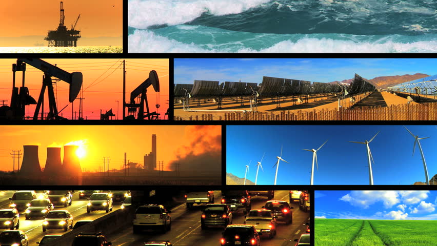montage collection showing environmental pollution fossil Stock Footage ...
