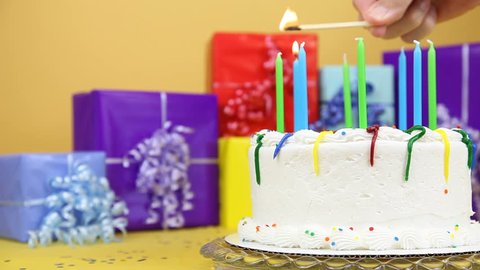 Rainbow Birthday Cake Colorful Candles Drip Stock Photo 1811261209 ...