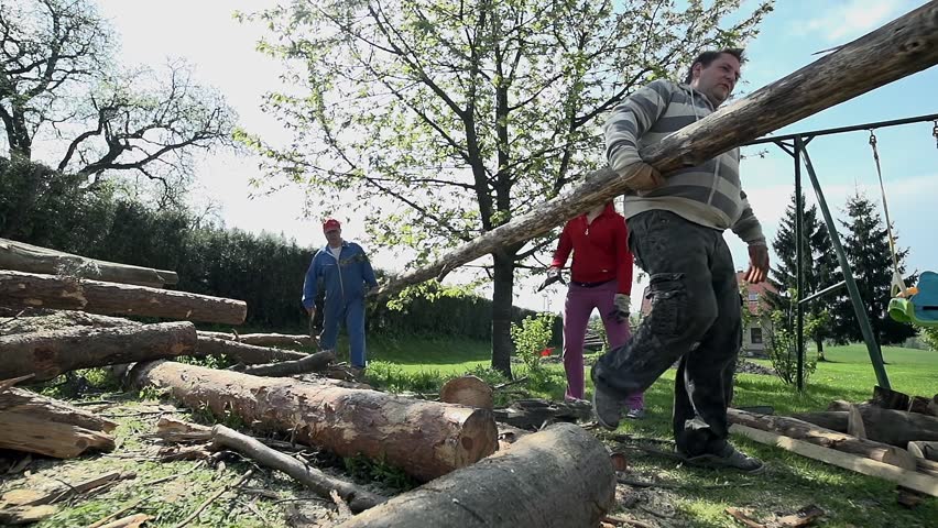 two man carry long log on Stock Footage Video (100% Royalty-free ...