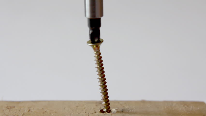 Electricity Screwdriver Turning Screw Close-up Stock Footage Video (100 ...