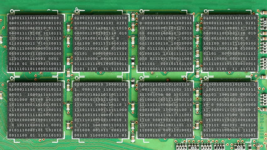computer ram chips binary code circuit Stock Footage Video (100% ...