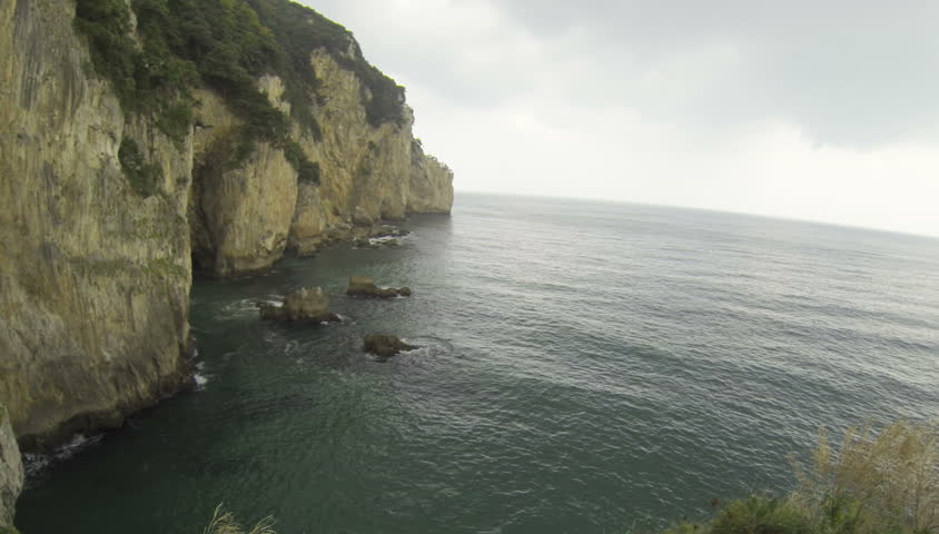 Ocean Coast with Steep Cliffs Stock Footage Video (100% Royalty-free ...