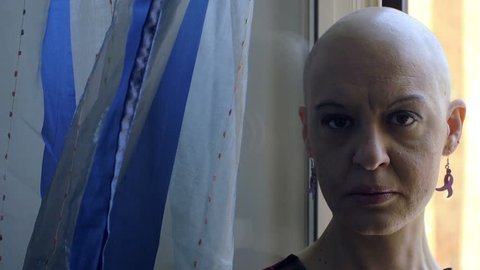 Loneliness Woman Cancer Portrait Disease Fear Stock Footage Video (100% ...