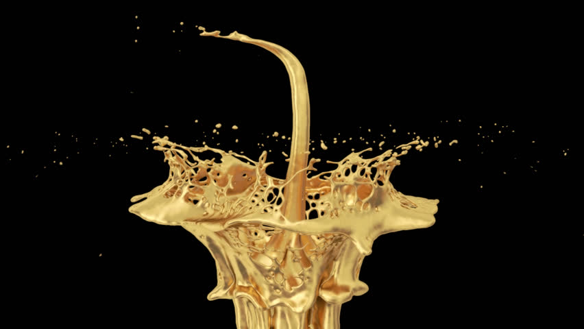 Bright Gold Splash in Super Stock Footage Video (100% Royalty-free ...