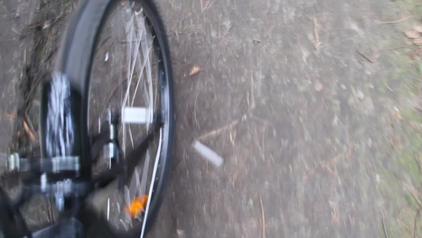 Rotating Wheel of Bicycle Moving Stock Footage Video (100% Royalty-free ...