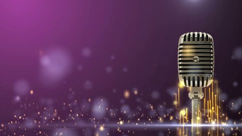 Rotated Golden Microphone Stock Footage Video (100% Royalty-free ...