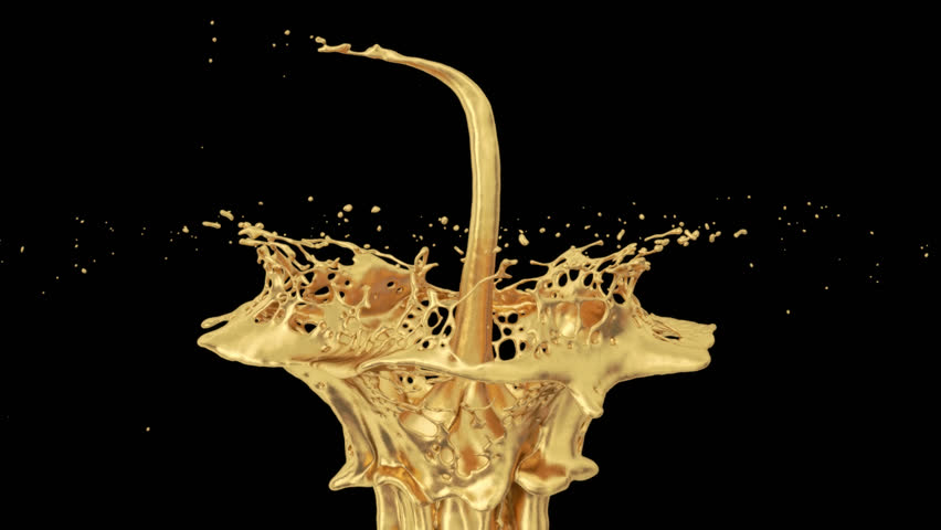 Bright Gold Splash in Slow Stock Footage Video (100% Royalty-free ...