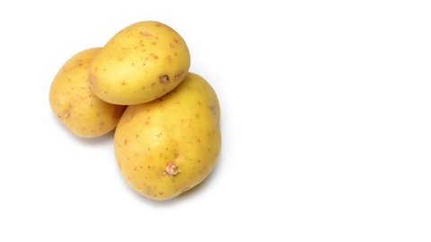 Potato Spinning Rotating Isolated On White Stock Footage Video (100% ...