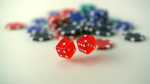 Throwing Dice Front Casino Chips Shooting Stock Footage Video (100% ...